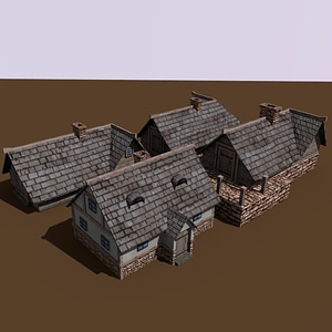 Old Taverns, Barns and Cabins - Free 3d model on creazilla.com