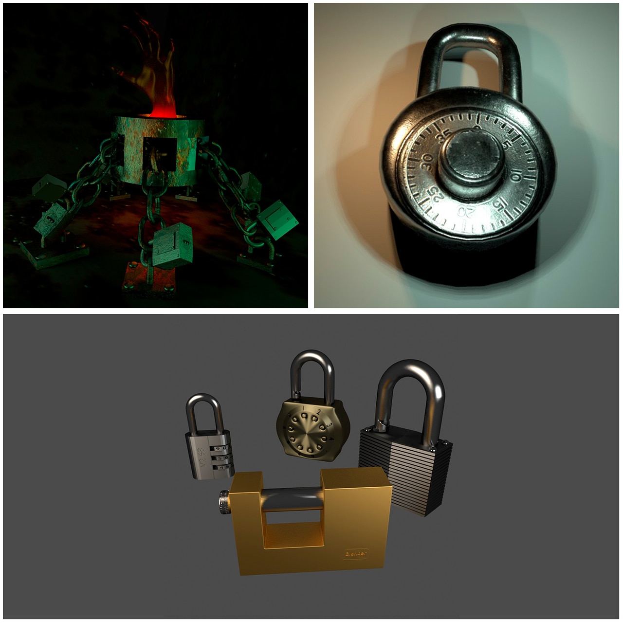 Padlocks - Free 3d model on creazilla.com