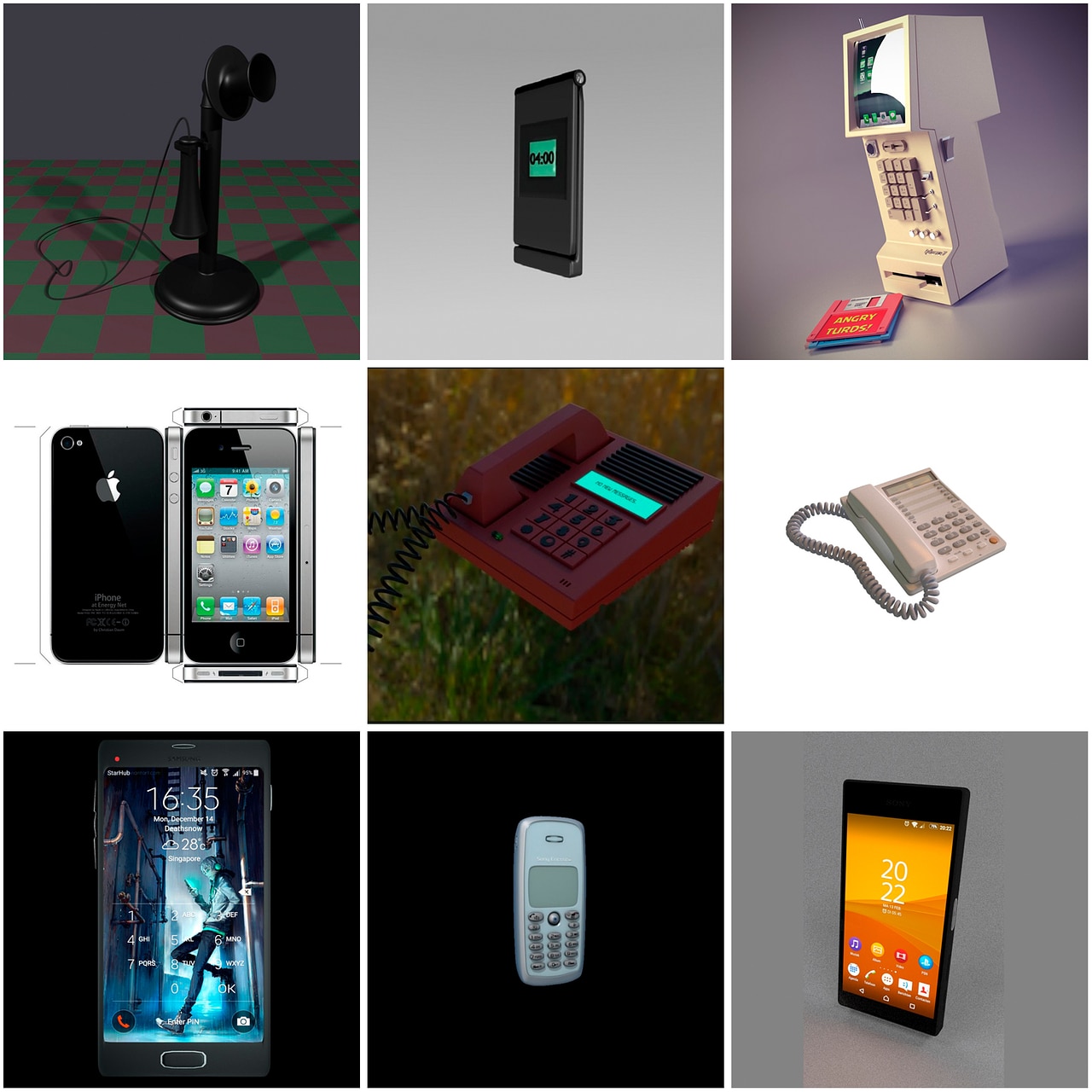 Phones - Free 3d model on creazilla.com