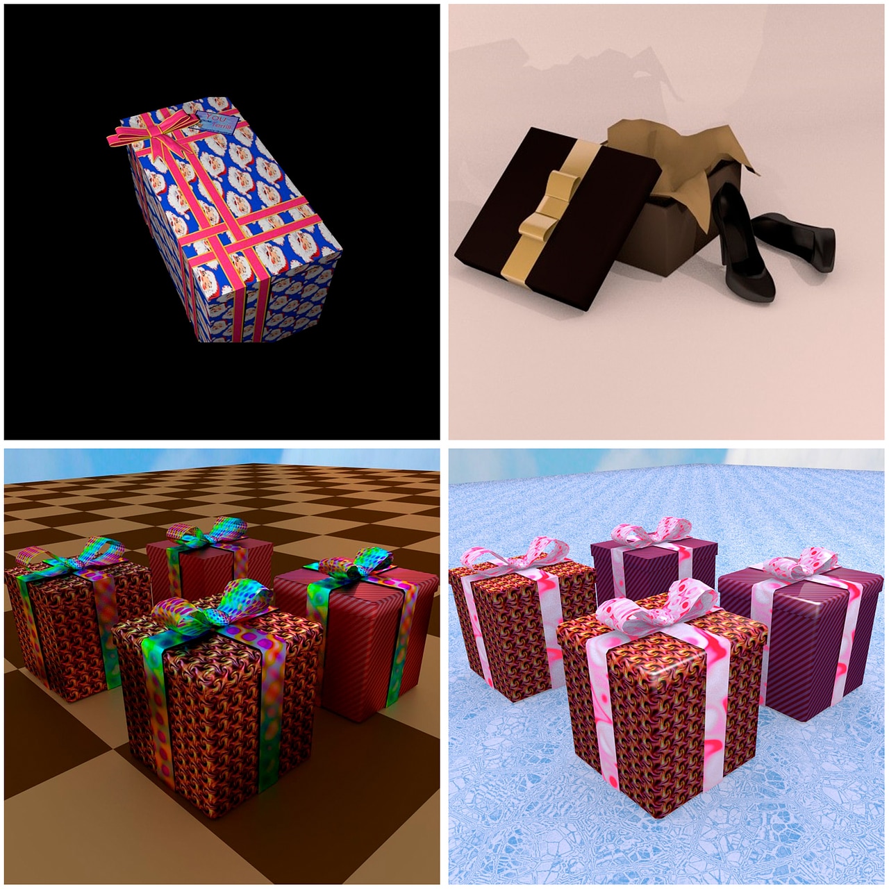 Presents and Gift Boxes - Free 3d model on creazilla.com