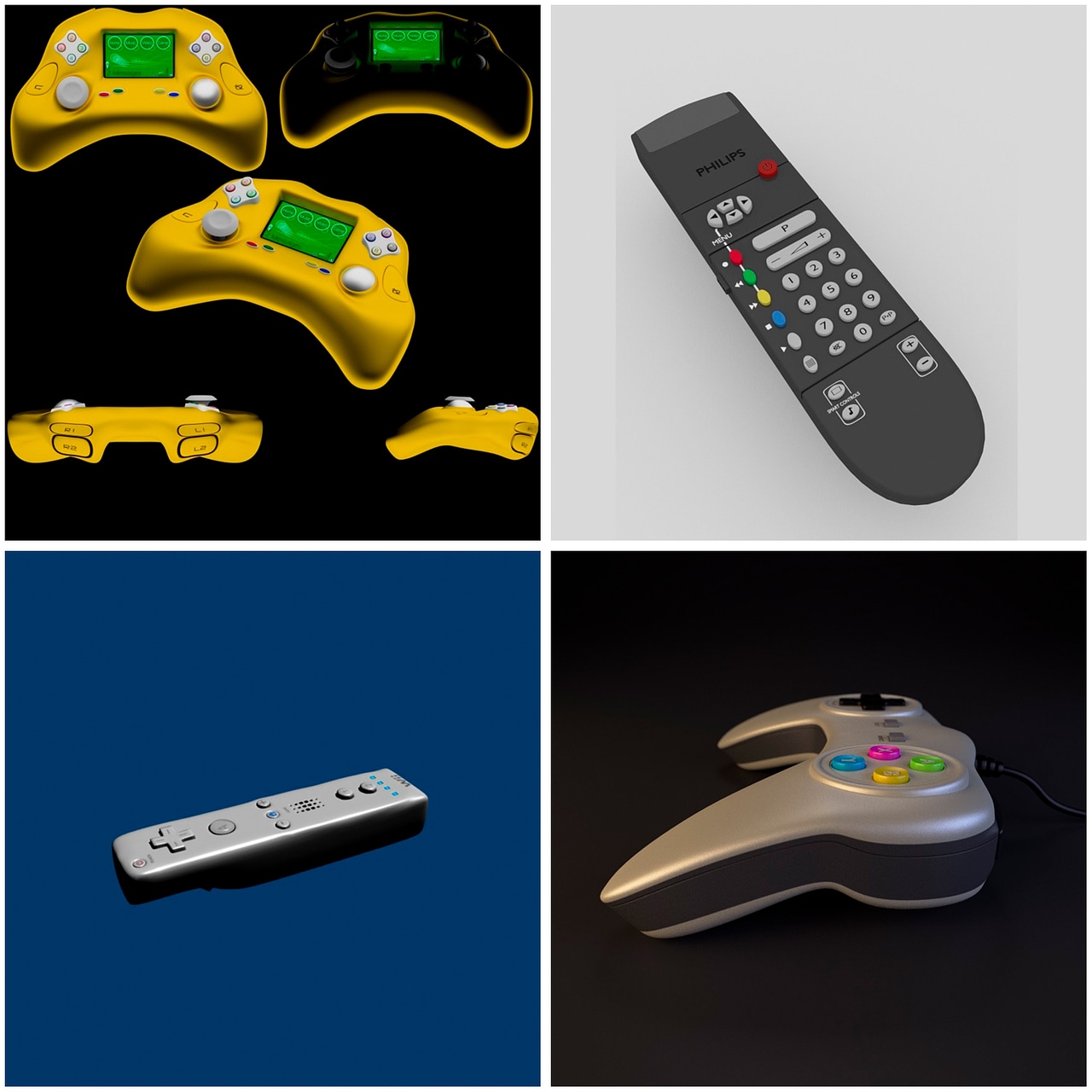 Remote and Game Controllers - Free 3d model on creazilla.com