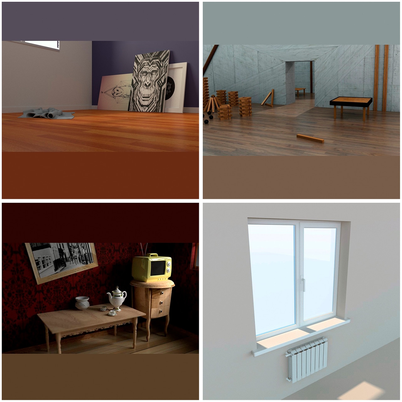 Room Scenes - Free 3d model on creazilla.com