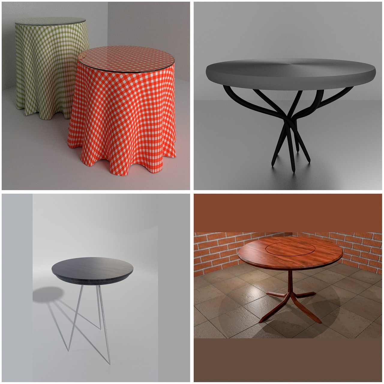 Round Tables - Free 3d model on creazilla.com