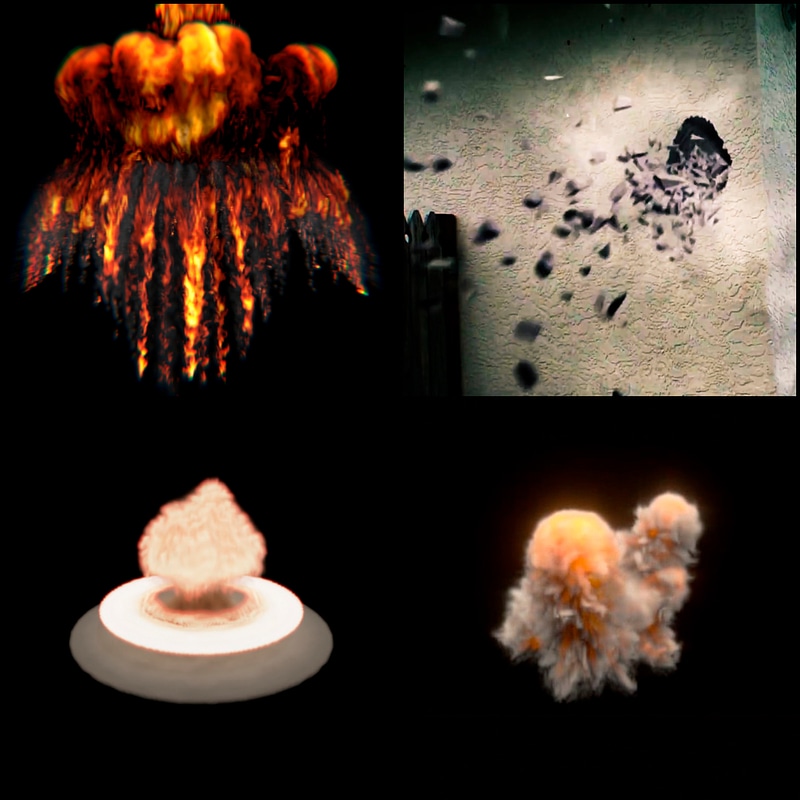 Set of Explosions - Free 3d model on creazilla.com