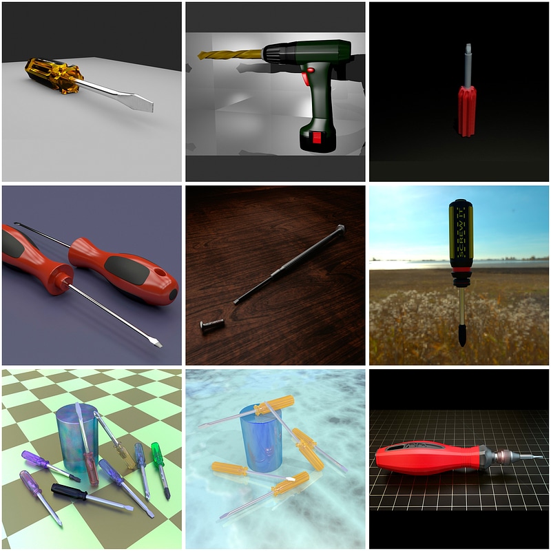 Set of Screwdrivers - Free 3d model on creazilla.com