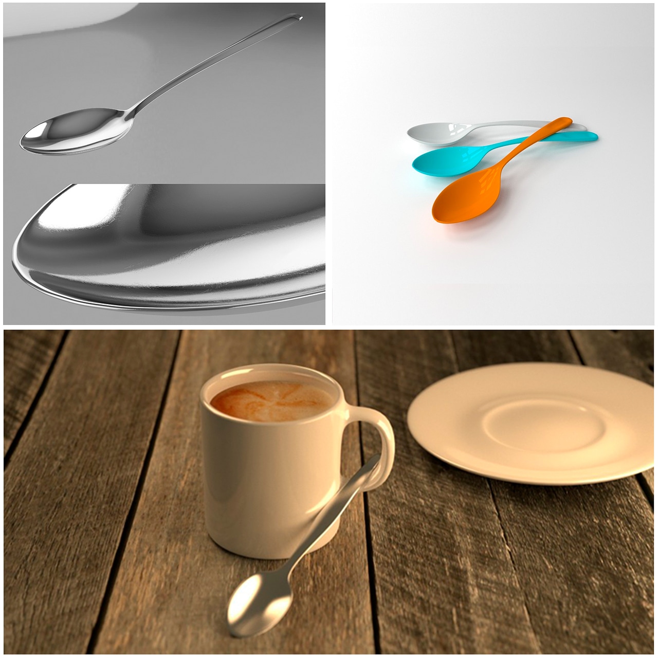 Set of Spoons - Free 3d model on creazilla.com