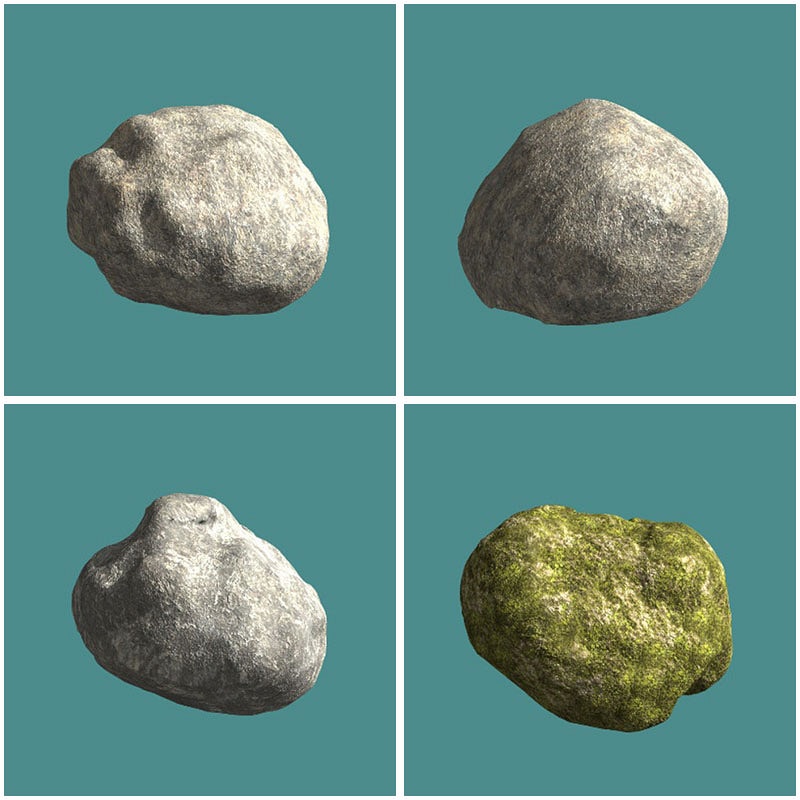 Set of Rocks - Free 3d model on creazilla.com