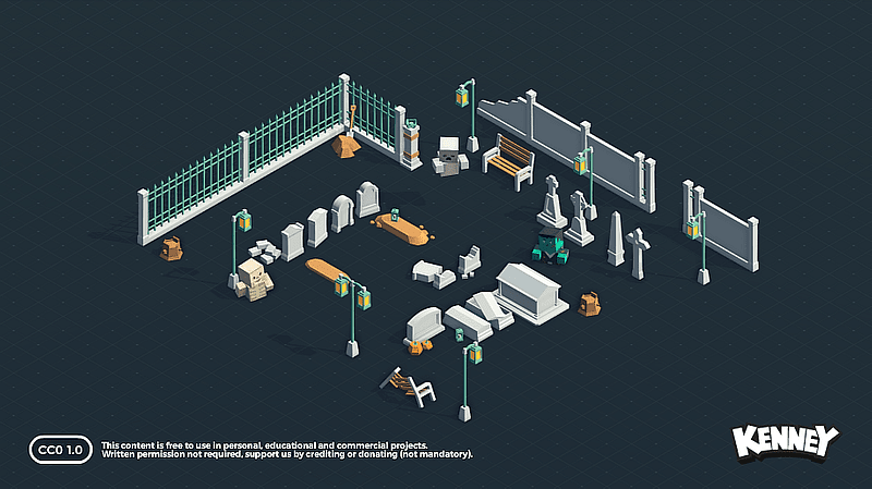 Graveyard Kit - Free 3d model on creazilla.com