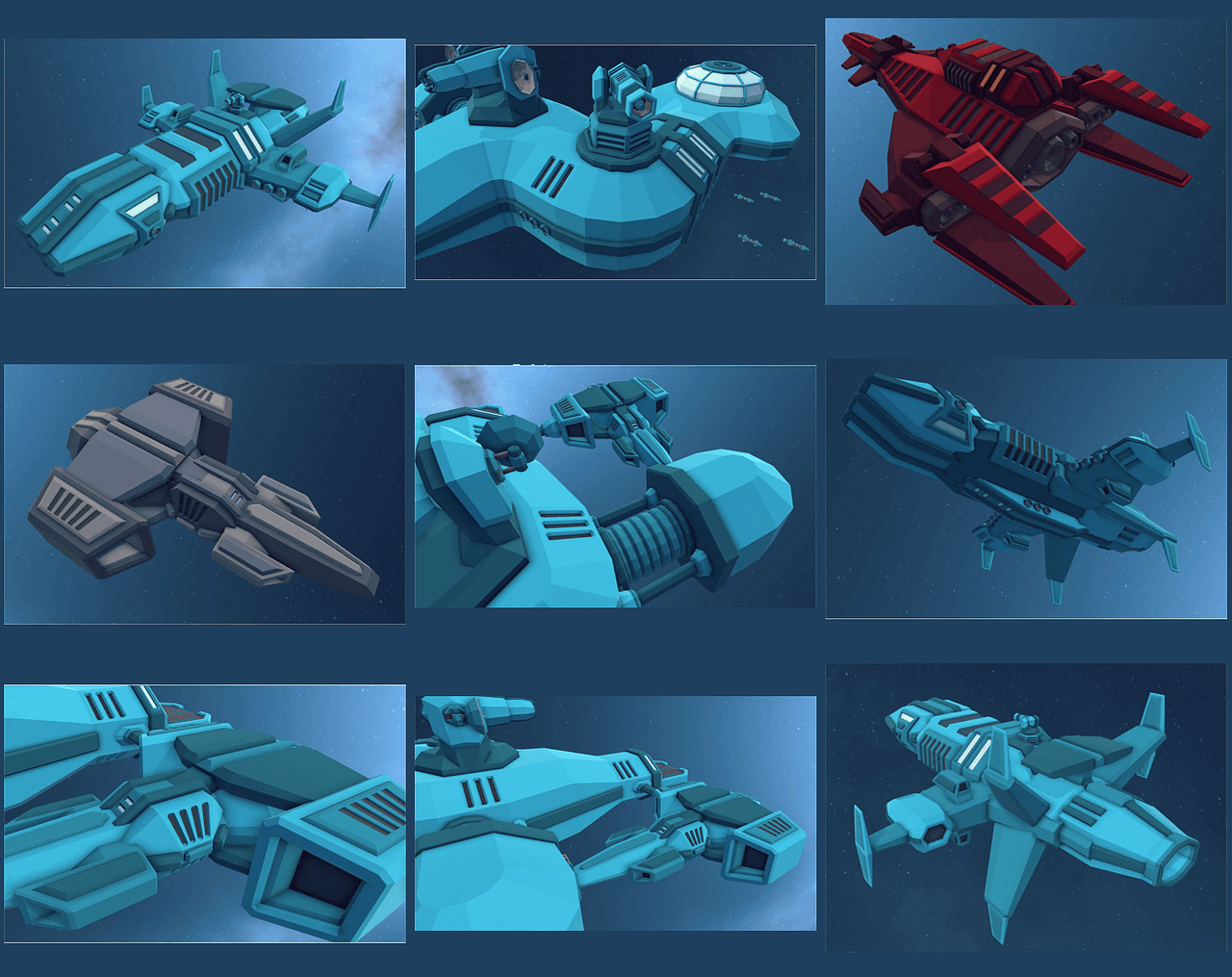 Modular Spaceships - Free 3d model on creazilla.com