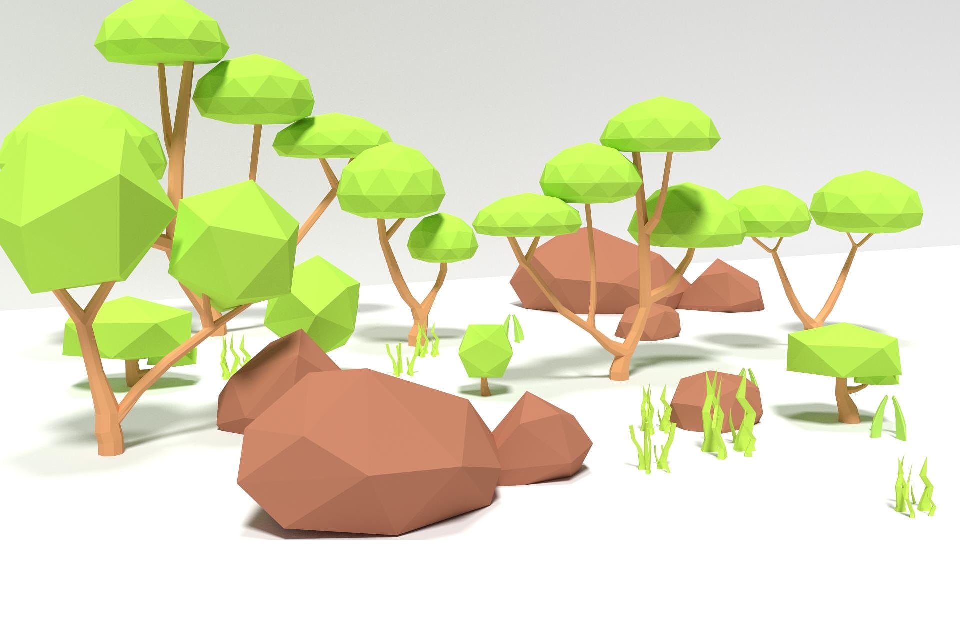Low Poly Nature Pack - Free 3d model on creazilla.com