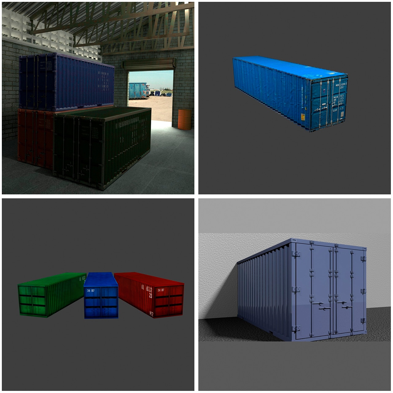 Shipping Containers - Free 3d model on creazilla.com