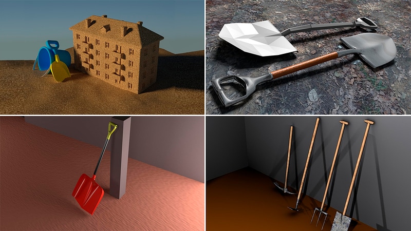 Shovels - Free 3d model on creazilla.com