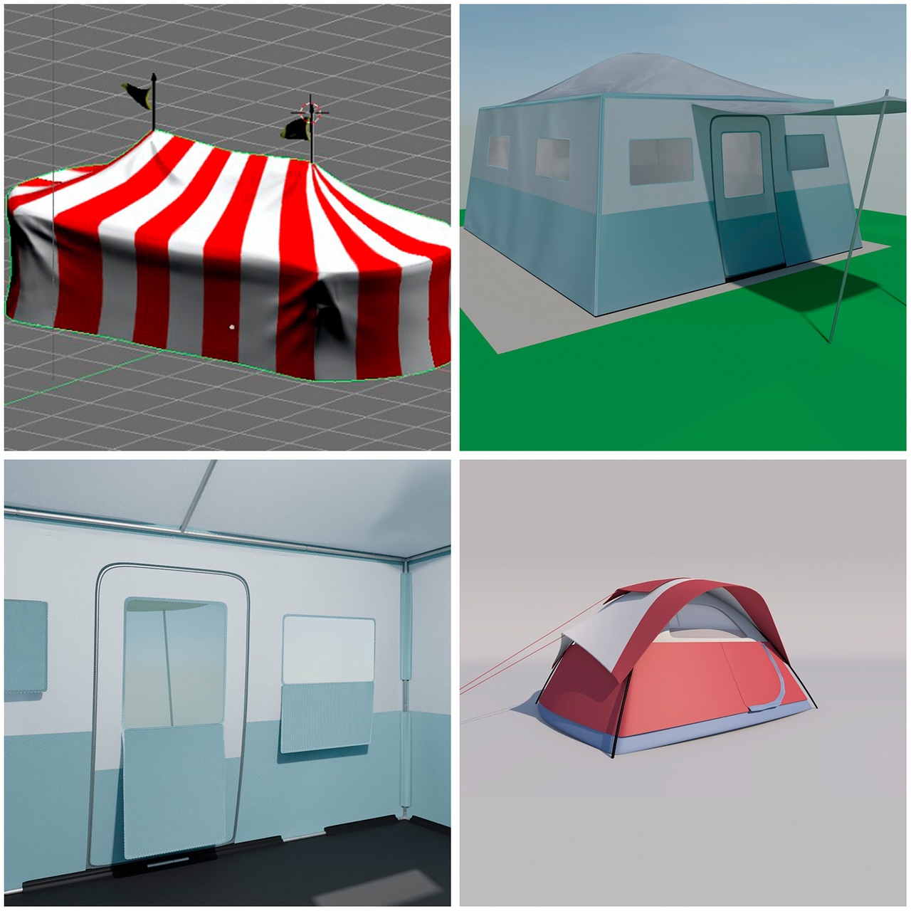 Tents - Free 3d model on creazilla.com