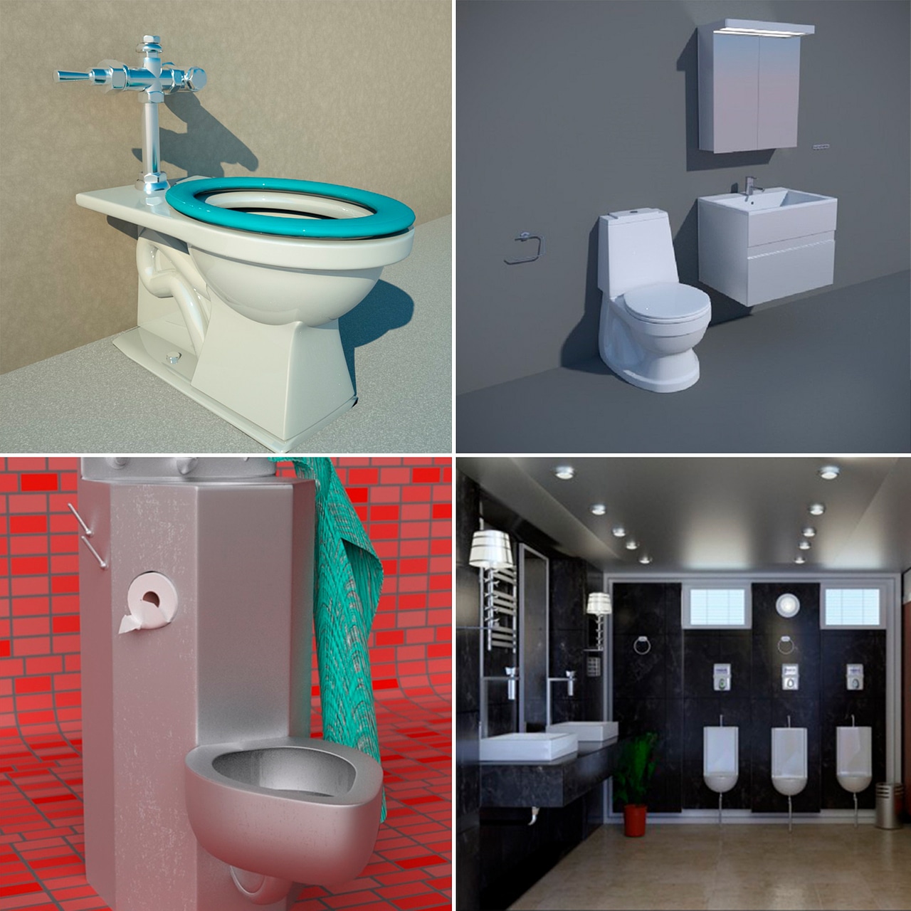 Toilets Interiors - Free 3d model on creazilla.com