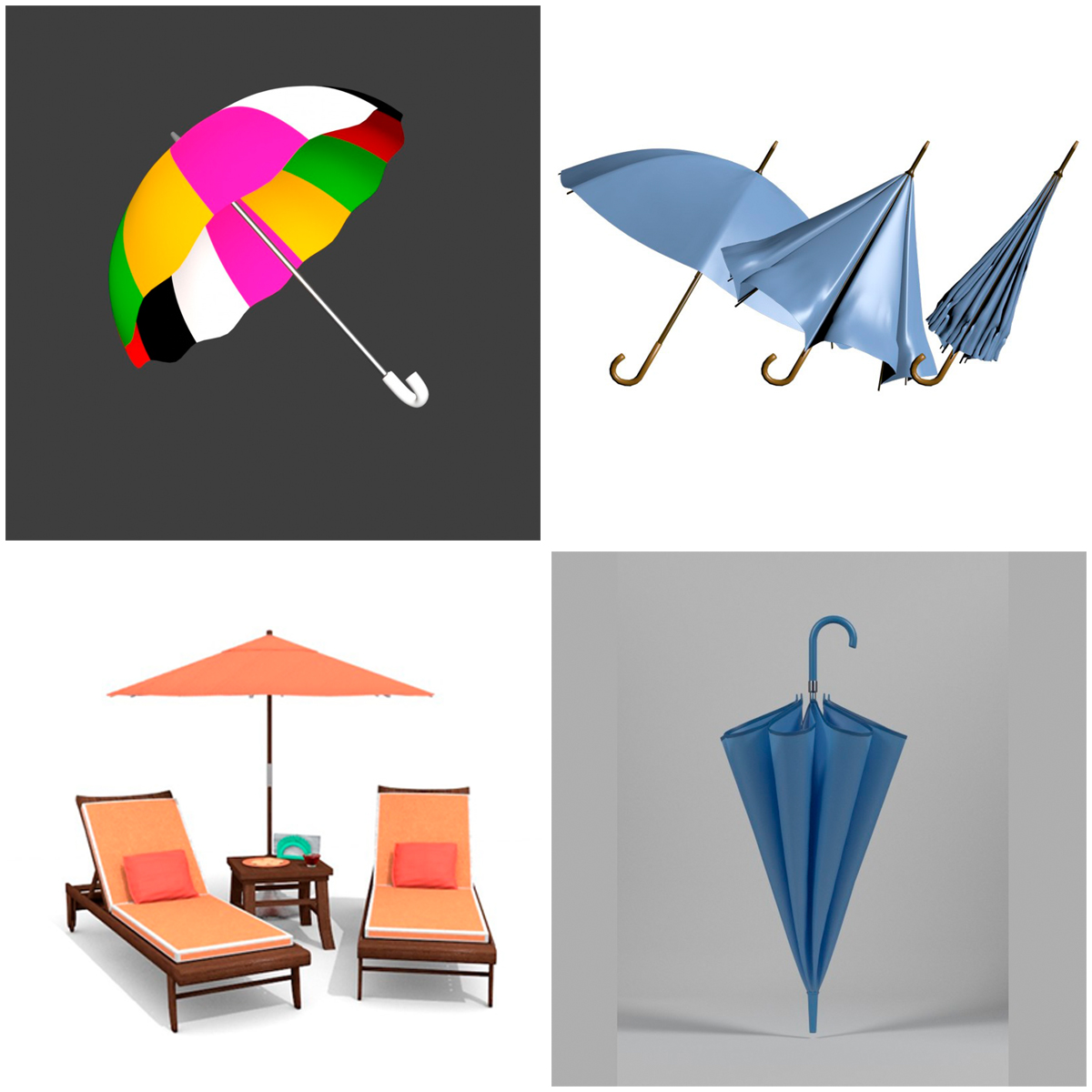 Umbrellas - Free 3d model on creazilla.com