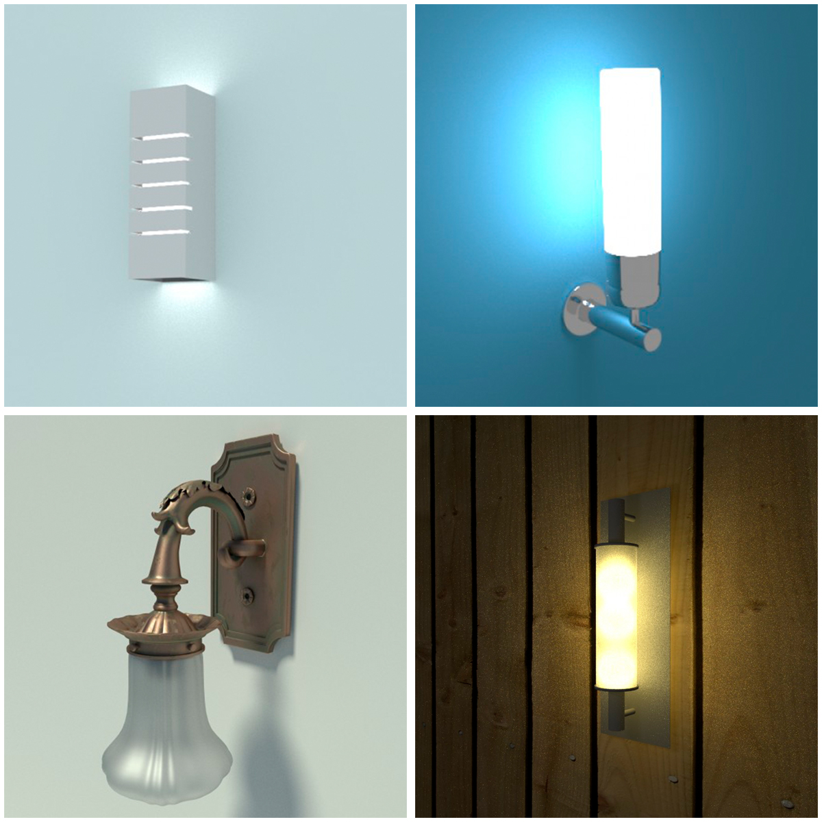 Nástěnné lampy - 3D model zdarma na creazilla.com