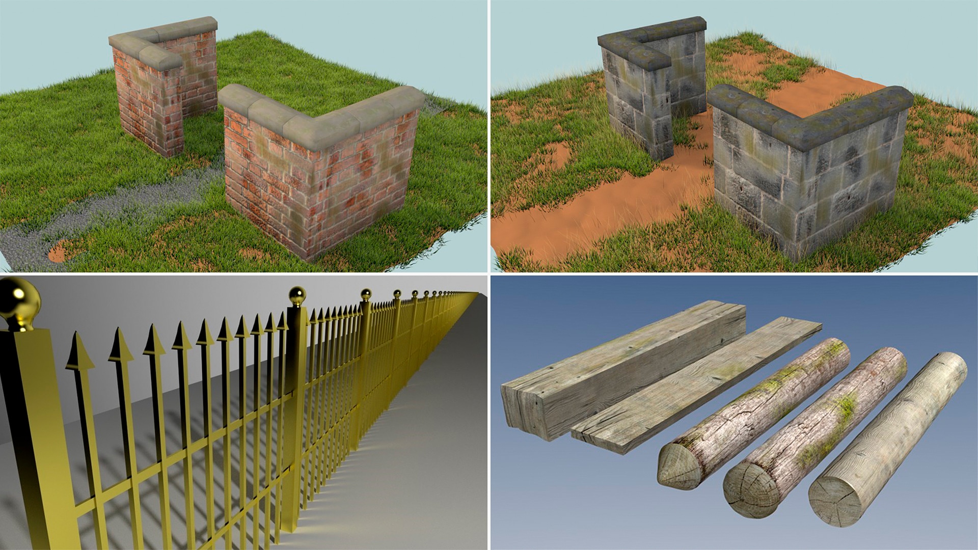 Walls and Fences - Free 3d model on creazilla.com