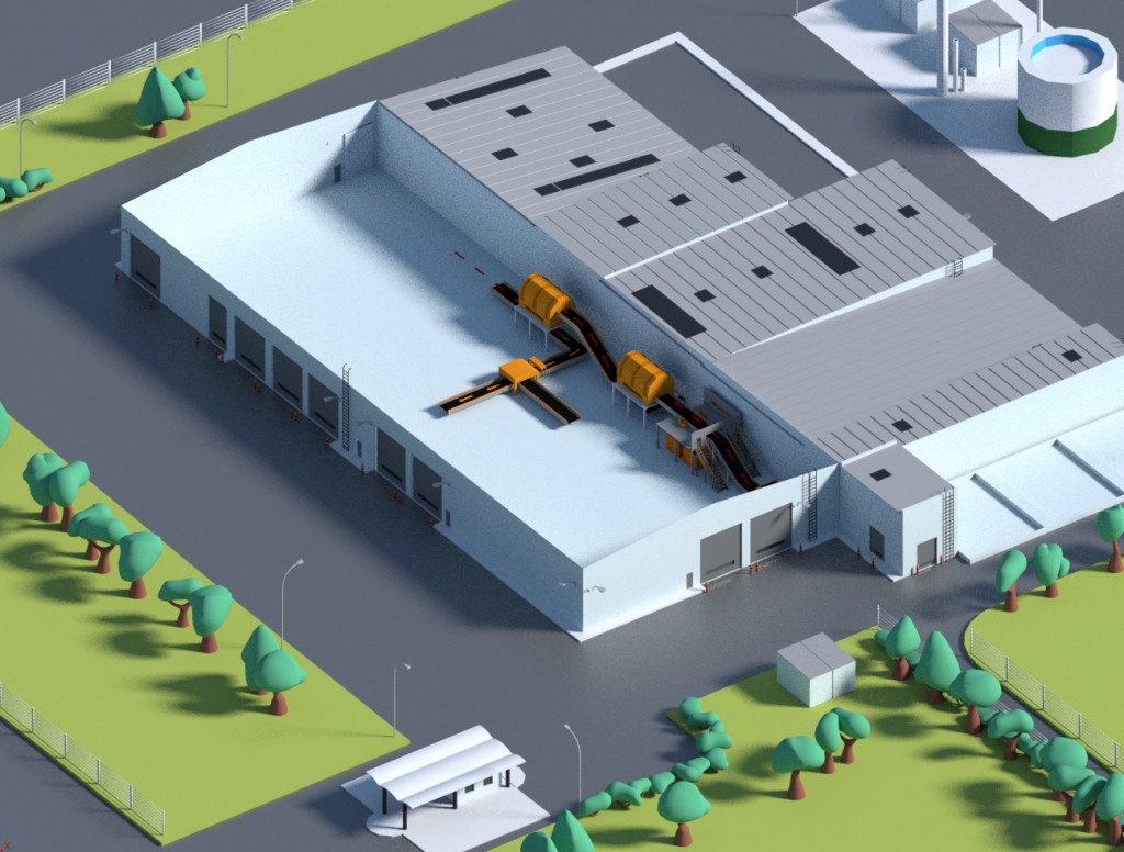 Factory and Production Line - Free 3d model on creazilla.com