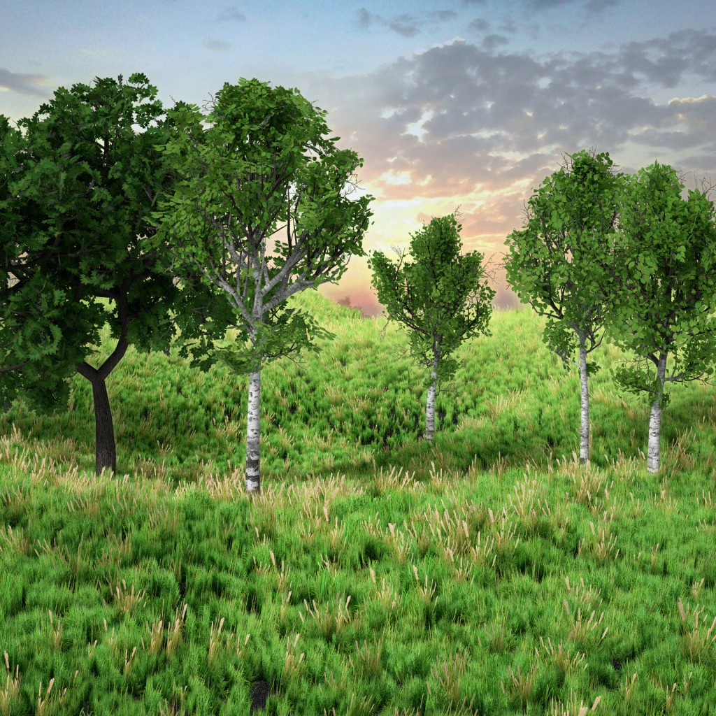 Grass and Trees - Free 3d model on creazilla.com