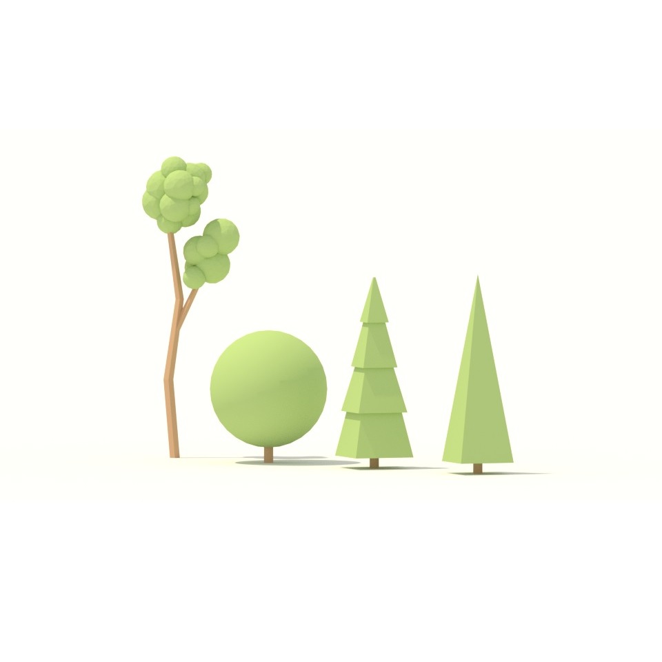 Low Poly Trees - Free 3d model on creazilla.com