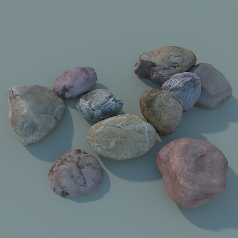Pebble Pack Photoscanned - Free 3d model on creazilla.com