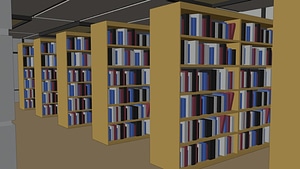Library Scene - Free 3d model on creazilla.com