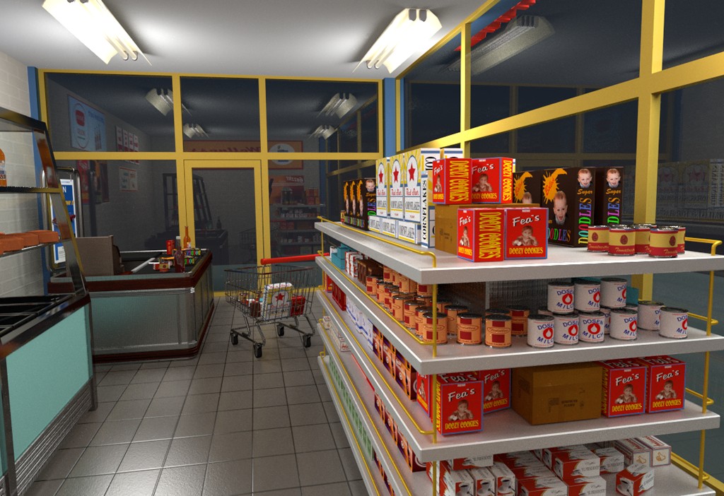 Mini Market Scene - Free 3d model on creazilla.com