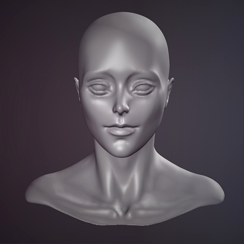 Female Face Sculpt - Free 3d model on creazilla.com