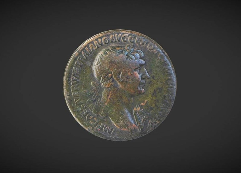 Sestertius of Trajan - Free 3d model on creazilla.com