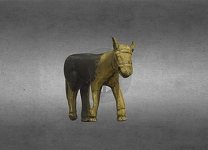 Medieval Gilded Donkey Figurine - Free 3d model on creazilla.com