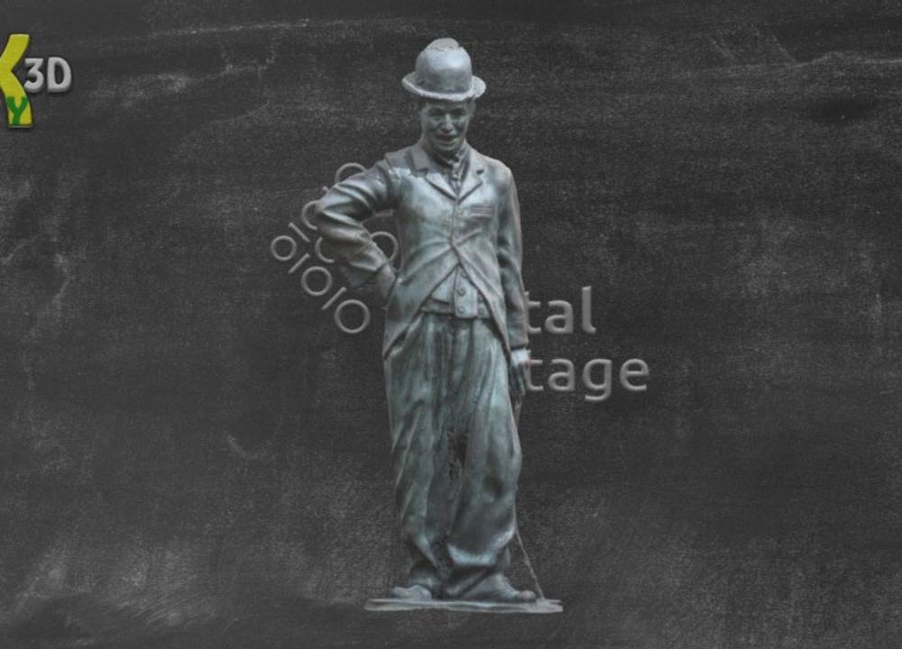 Statue of Charlie Chaplin in Waterville - Free 3d model on creazilla.com