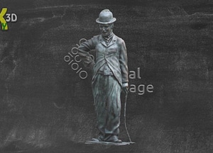 Statue of Charlie Chaplin in Waterville 3d model