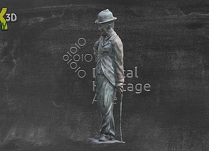 Statue of Charlie Chaplin in Waterville - Free 3d model on creazilla.com