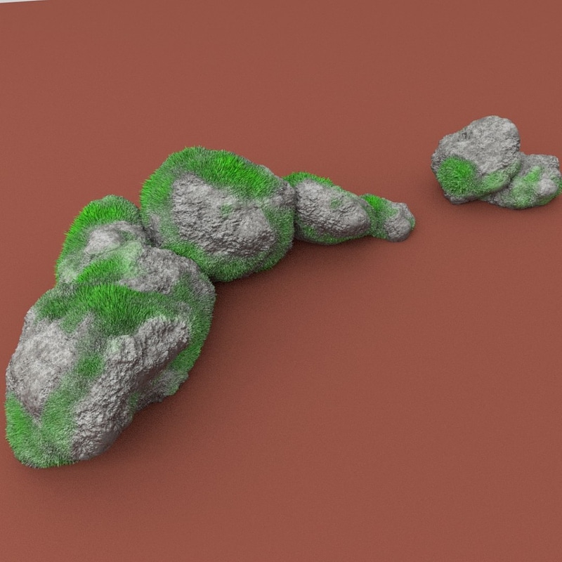 Moss on Rocks - Free 3d model on creazilla.com