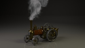 Steam Tractor - Free 3d model on creazilla.com