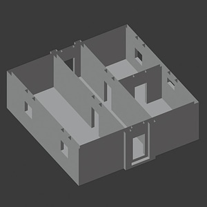 Minimalist Suburb Houses Low Poly - Free 3d model on creazilla.com