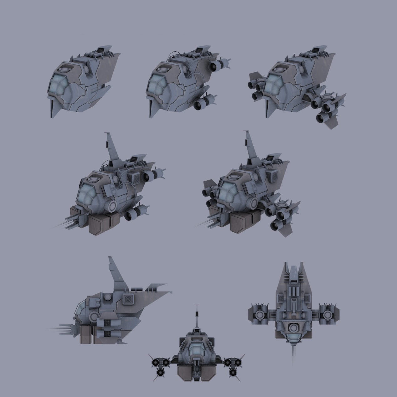 Modular Spaceship - Free 3d model on creazilla.com