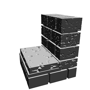 Cut Stone Half Wall - Free 3d model on creazilla.com