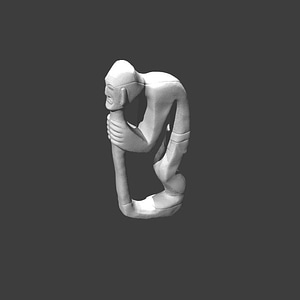 Hunchback Leaning on Staff - Free 3d model on creazilla.com