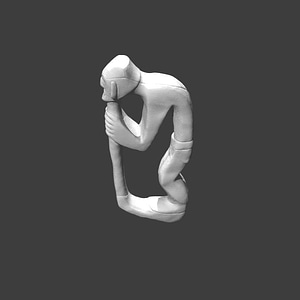 Hunchback Leaning on Staff - Free 3d model on creazilla.com