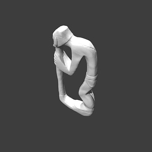 Hunchback Leaning on Staff - Free 3d model on creazilla.com