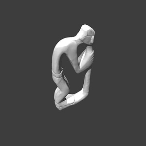 Hunchback Leaning on Staff - Free 3d model on creazilla.com