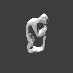 Hunchback Leaning on Staff - Free 3d model on creazilla.com