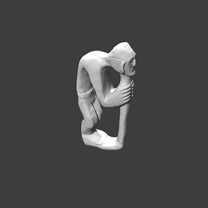 Hunchback Leaning on Staff - Free 3d model on creazilla.com