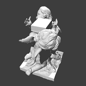 Putti Carrying a Lantern - Free 3d model on creazilla.com