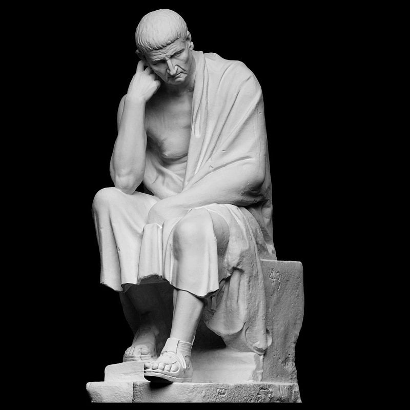 Statue of a seated philosopher 3d model