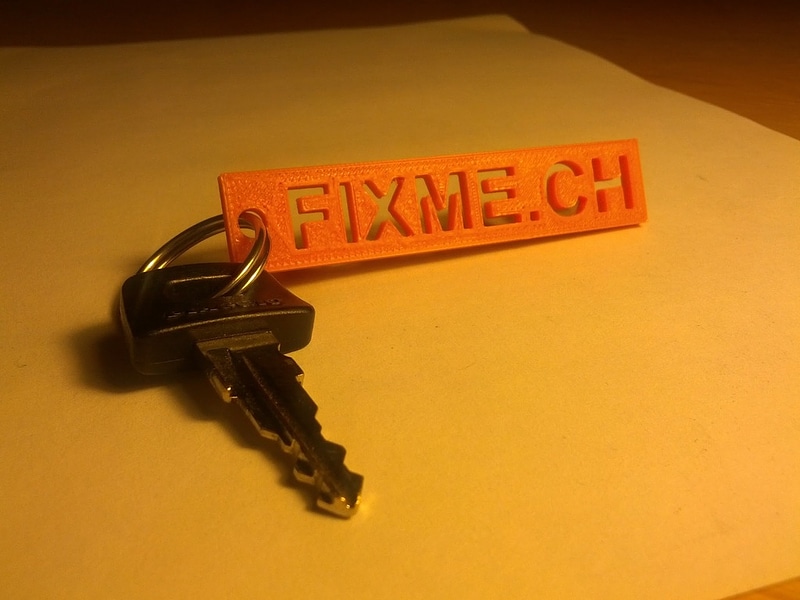 FIXME Hackerspace Keychain - Free 3d model on creazilla.com