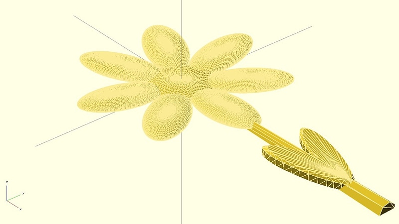 Parametric Flower v2 auto-random OPENSCAD - Free 3d model on creazilla.com