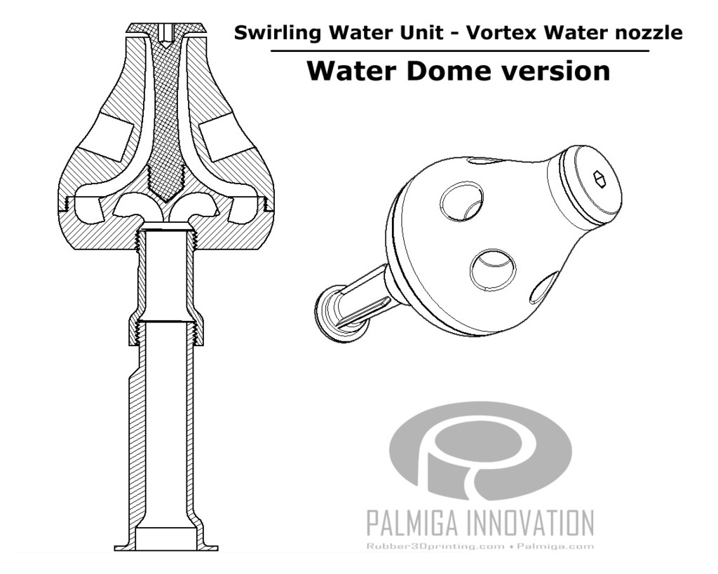 Swirling Water Unit - Vortex water nozzle - Water Dome version - Free ...