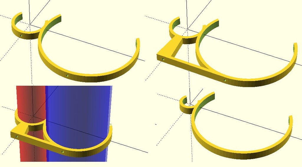 Double Pipe clamp - parametric - Free 3d model on creazilla.com